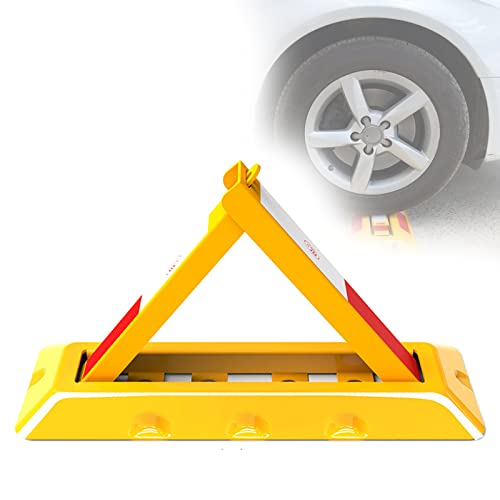 SKIHOT Parking Space Lock,Folding Parking Barrier,Heavy Duty Parking Security Bollards,Car Parking Pole Triangular,Manual Parking Blocker, Car Parking Gadgets,60cm