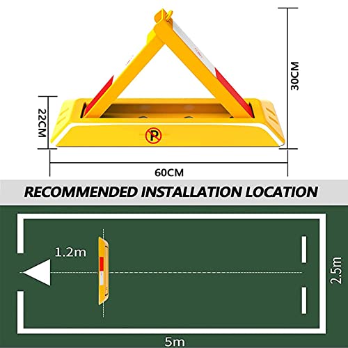 SKIHOT Parking Space Lock,Folding Parking Barrier,Heavy Duty Parking Security Bollards,Car Parking Pole Triangular,Manual Parking Blocker, Car Parking Gadgets,60cm