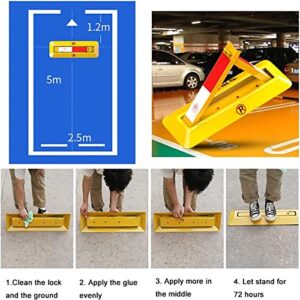 SKIHOT Parking Space Lock,Folding Parking Barrier,Heavy Duty Parking Security Bollards,Car Parking Pole Triangular,Manual Parking Blocker, Car Parking Gadgets,60cm