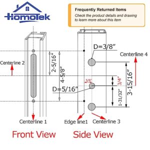 HOMOTEK Patio Door Handle Set, Replacement Sliding Door Handle with Key for Patio Door Thickness from 1-1/2" to 1-3/4", 3-15/16" Screw Hole Spacing, Mortise Lock, Reversible, Black