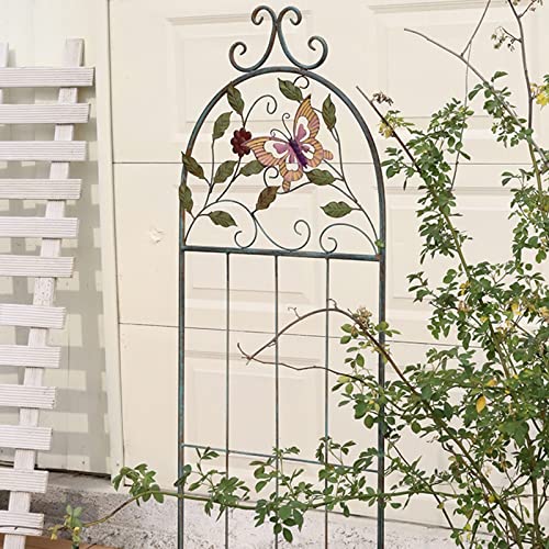 HZSCL Beautiful Retro Style Metal Fence Trellis, Garden Trellises for Climbing Plants, 53 Inch Tall, Gardening Vines Plant Support for Flower Rose Climbing