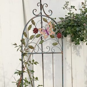 HZSCL Beautiful Retro Style Metal Fence Trellis, Garden Trellises for Climbing Plants, 53 Inch Tall, Gardening Vines Plant Support for Flower Rose Climbing