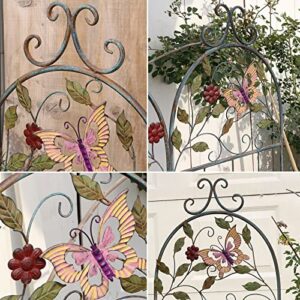 HZSCL Beautiful Retro Style Metal Fence Trellis, Garden Trellises for Climbing Plants, 53 Inch Tall, Gardening Vines Plant Support for Flower Rose Climbing