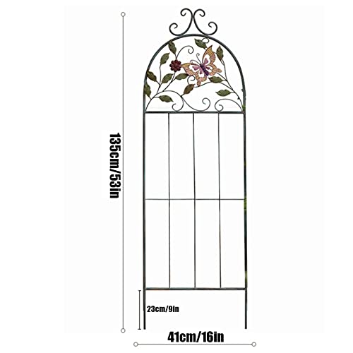 HZSCL Beautiful Retro Style Metal Fence Trellis, Garden Trellises for Climbing Plants, 53 Inch Tall, Gardening Vines Plant Support for Flower Rose Climbing