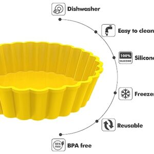 Webake Silicone Mini Tart Pan 4 Inch Non-stick Mini Quiche Molds Small Pie Baking Pan Tart Molds for Baking, Pack of 8