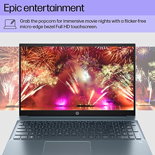 HP Pavilion 15.6" FHD Touchscreen Laptop, Intel 13th Gen Core i7-1355U Processor, GeForce MX550 Graphics, Wi-Fi 6, Backlit Keyboard, HDMI, Webcam, Windows 11 Home, Blue (32GB RAM | 1TB SSD)