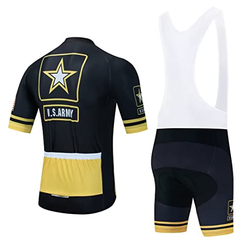 BikingBros Men's Cycling Jersey-Army Cycling Set - Mountain Bike Jersey Cycling Set Bike Shirts Breathable Quick Dry L Size