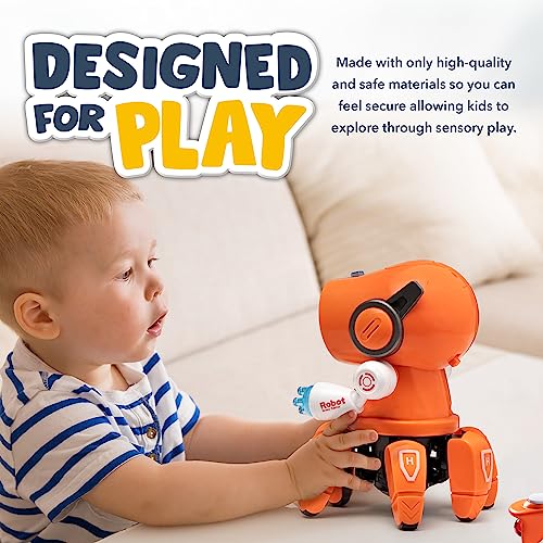 Bot Pioneer Dancing Robot Toy with Flashing Lights & Sound Effects - Kids RC Remote Control Robot with Moving Arms & Legs - Desk Robot Toys for Kids 3 4 5 6 7 8 - Birthday Gifts for Boys & Girls