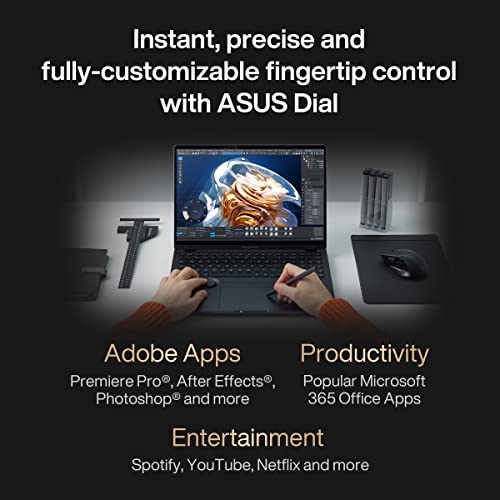 ASUS 2023 ProArt StudioBook 16 OLED Laptop, 16” 3.2K OLED Touch Display, Intel Core i9-13980HX CPU, Nvidia GeForce RTX 4060 GPU, 16GB DDR5 RAM, 1TB SSD, Windows 11 Home, H7604JV-PS94T, Mineral Black