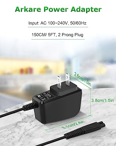 Replacement Charger for Andis 17150 17165 Shavers Charger ProFoil Lithium TS-1 TS-2, Arkare 5V 1A Electric Shaver Charger 5FT, Compatible for Andis Pro Foil Shaver