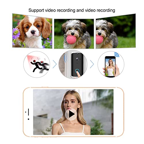 Hapivida Ring Video Doorbell, Waterproof 720P Wireless WiFi Video Doorbell Camera Smart Motion Detector Audio and Speaker Night Vision Security Camera(Battery is not Included)