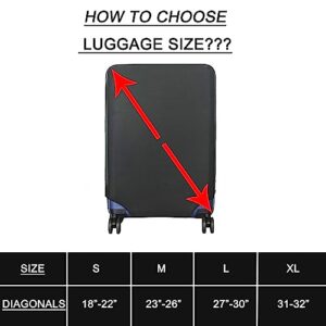 Megaraise Travel Luggage Cover Suitcase Cover Protector Anti-scratch Suitcase Cover Fits 18-32 Inch Luggages (Black, L(27-30 inch luggage))