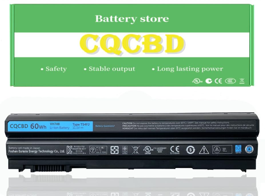 CQCBD T54FJ 8858X M5Y0X Laptop Battery for Dell for Inspiron 14R 4420 5420 5425 15R 4520 5520 7520 17R 4720 5720 Latitude E5420 E5520 E5530 E6420 E6430 E6520 E5430 E6530 E6540 (11.1V 60Wh)