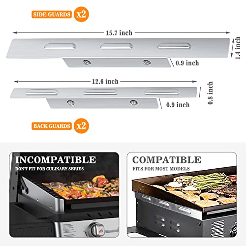 Grisun Hinged Lid and Wind Guards for Blackstone 28 inch Griddle, for Blackstone 1517,1853,1605,1856,1885,1924,1983,2094, Hard Top Lid and Wind Shields for Holding Heat