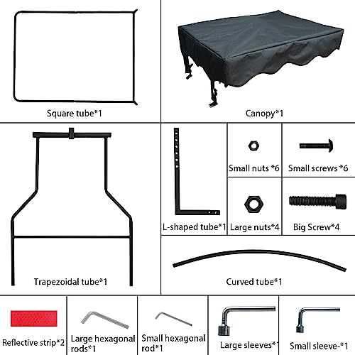 MOOFI Mobility Scooter Sun Shade Canopy, Tear-Resistant Anti-UV Waterproof Accessory Sun Shade for Scooters & Power Chairs (Works with 1" X 1" Hitch Receiver Equipped) 37.4" x 28" x 53.2”