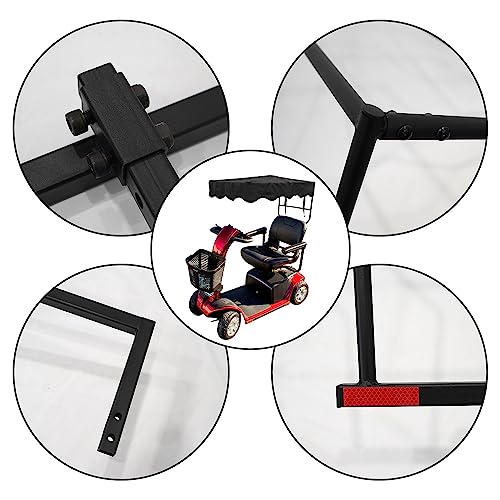 MOOFI Mobility Scooter Sun Shade Canopy, Tear-Resistant Anti-UV Waterproof Accessory Sun Shade for Scooters & Power Chairs (Works with 1" X 1" Hitch Receiver Equipped) 37.4" x 28" x 53.2”