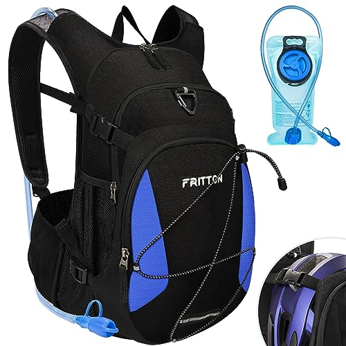 Hydration Backpack, Hydration Pack with 2L Water Bladder, Lightweight Insulated Hiking Backpack with Water Bladder, FRITTON High Flow Bite Valve Hydration Bladder for Hiking Running Cycling