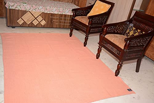 Rajputana Export Handmade Braided Rectangle Shape Cotton Rug/Rugs for Bedroom/Cream Rug/Cotton Rug/Organic Rug/Handmade Rug (Black, 4x6 Ft.)