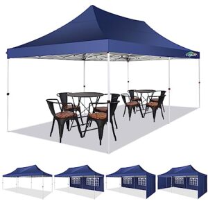 COBIZI Canopy 10x20 Pop up Canopy Gazebo 2.0, Outdoor Canopy Tent with 6 Removable Sidewalls, Easy up Sun Shade UV Blocking Waterproof Outdoor Tent for Backyard, Parties,Wedding,Birthday,BBQ, Blue