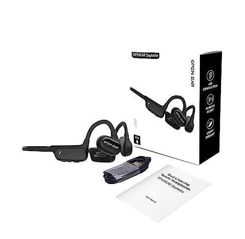 flymory Air Conduction Headphones Bluetooth 5.3, Open Ear Wireless Headphones with Dual Mic, 16.2mm Drivers Sport Headset with Premium Sound, Noise Cancelling Earphones with 14 Hours Playtime