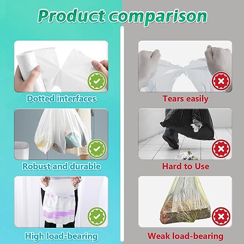 AOMKES 2 Gallon Small Trash Bags - 108 Counts Bathroom Garbage Bags,Unscented Wastebasket Liners,Strong Kitchen Bin Bags,5-7Liters White Trash Bags For Office,Bedroom,Living Room,40x45CM