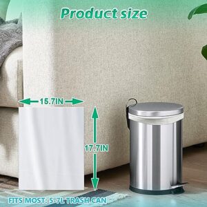 AOMKES 2 Gallon Small Trash Bags - 108 Counts Bathroom Garbage Bags,Unscented Wastebasket Liners,Strong Kitchen Bin Bags,5-7Liters White Trash Bags For Office,Bedroom,Living Room,40x45CM