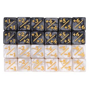 RiToEasysports 24 Pieces Dice Counters, Clear Number Compatible Card Gaming Dice Counters Counters Collectible Card Games