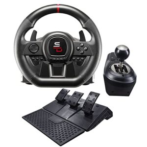 subsonic superdrive - gs650-x steering wheel with manual shifter, 3 pedals, and paddle shifters for xbox serie x/s, ps4, xbox one (programmable for all games)