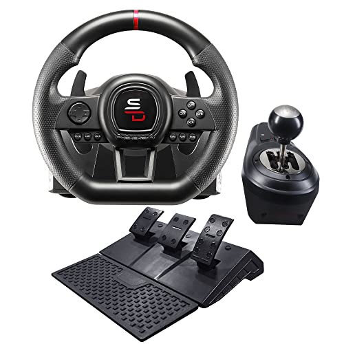 SUBSONIC Superdrive - GS650-X steering wheel with manual shifter, 3 pedals, and paddle shifters for Xbox Serie X/S, PS4, Xbox One (programmable for all games)