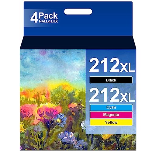 212XL Ink Cartridge for Epson 212 Ink Cartridge 212XL Ink Cartridges for Epson Printer XP-4100 XP-4105 Ink Cartridges WF-2850 WF-2830 Ink Cartridges (1 Black 1 Cyan 1 Magenta 1 Yellow, 4-Pack)