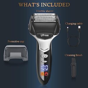 Ufree Electric Razor for Men, Waterproof 5-Blade Foil Shaver, 2 Speeds Electric Shavers for Men Face Shaving Machines with Pop-up Beard Trimmer, Gifts for Men, Rechargeable, Wet & Dry Shave