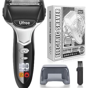 Ufree Electric Razor for Men, Waterproof 5-Blade Foil Shaver, 2 Speeds Electric Shavers for Men Face Shaving Machines with Pop-up Beard Trimmer, Gifts for Men, Rechargeable, Wet & Dry Shave