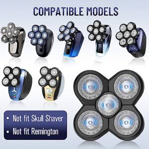 Head Shaver Replacement Heads, 5 Head Blades For Men, Men's Electric Shaver Replacement Heads Electric Razor Replacement Heads Shaver Replacement Blades for Bald Men and Face