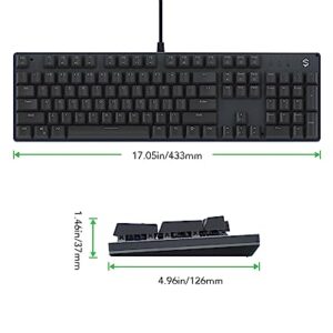 Black Shark Mechanical Gaming Keyboard Full 104-Keys All Metal Panel, LED RGB Backlit USB Wired Keyboard with Green Switch, Quiet Click Sound Mechanical Keyboard for Windows,Desktop,Computer,PC