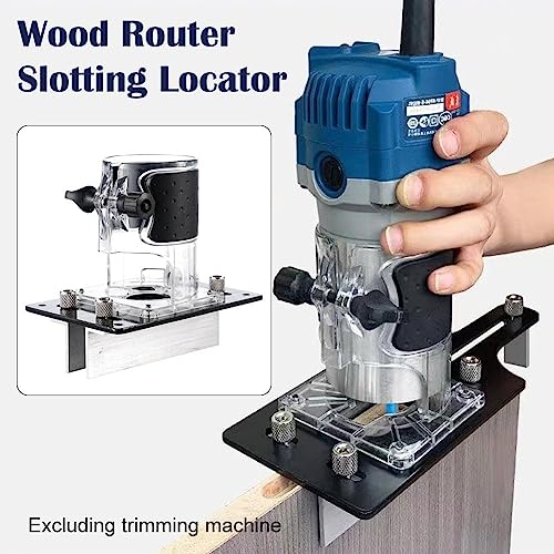 2 in 1 Slotted Bracket, Wood Trimmer Router Tool, for DIY Router Base Trimming Milling Machine Slotting Locator Invisible Punch Locator Tool Accessories