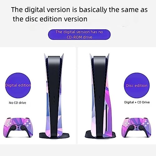 Decal Skin for Ps5,Whole Body Vinyl Sticker Cover Console and Controller Vinyl Sticker, Durable, Scratch Resistant, Bubble-Free,Compatible for Play-Station 5 (PS5 Digital Edition, 14)