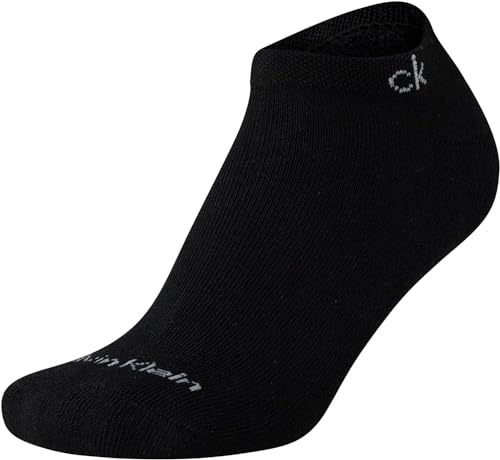 Calvin Klein Women's Athletic Socks - Lightweight Performance No Show Socks (12 Pack), Size Shoe Size: 4-10, White/Black