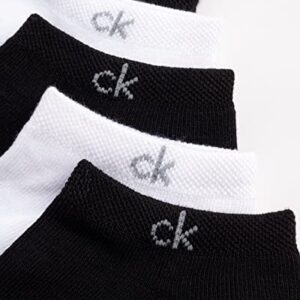 Calvin Klein Women's Athletic Socks - Lightweight Performance No Show Socks (12 Pack), Size Shoe Size: 4-10, White/Black