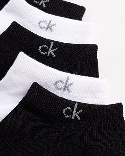 Calvin Klein Women's Athletic Socks - Lightweight Performance No Show Socks (12 Pack), Size Shoe Size: 4-10, White/Black