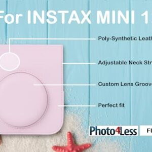 Fujifilm Instax Mini 12 Instant Film Camera (Blossom Pink) + Fuji Instax Mini Instant Film – 40 Sheets + Instant Camera Gift Bundle, compact