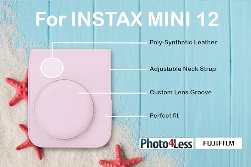 Fujifilm Instax Mini 12 Instant Film Camera (Blossom Pink) + Fuji Instax Mini Instant Film – 40 Sheets + Instant Camera Gift Bundle, compact