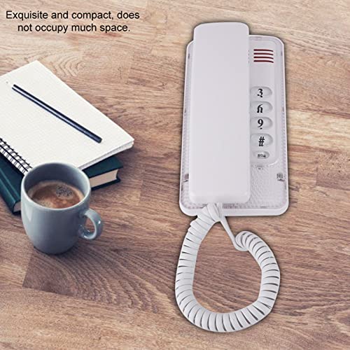 Landline Telephone Home Phone Wall Mount Telephone Cord Telephone, with FlashCall Mute Function, for Home Hotel Family Office (White)