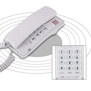 Landline Telephone Home Phone Wall Mount Telephone Cord Telephone, with FlashCall Mute Function, for Home Hotel Family Office (White)