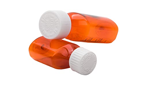 AVG Packaging Supplies 3 OZ Vials- 50 PCS CAP INCLUDED Liquid Amber Oval Sample Bottle Pharmacy Oval Push Down and Turn Child Resistant - Prescription Medicine Container (3 OZ) (50)