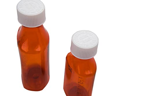 AVG Packaging Supplies 3 OZ Vials- 50 PCS CAP INCLUDED Liquid Amber Oval Sample Bottle Pharmacy Oval Push Down and Turn Child Resistant - Prescription Medicine Container (3 OZ) (50)