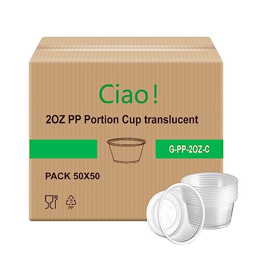 CIAO! 2OZ PP Clear Portion Cup, Lids Sold Separately (Case of 2,500)