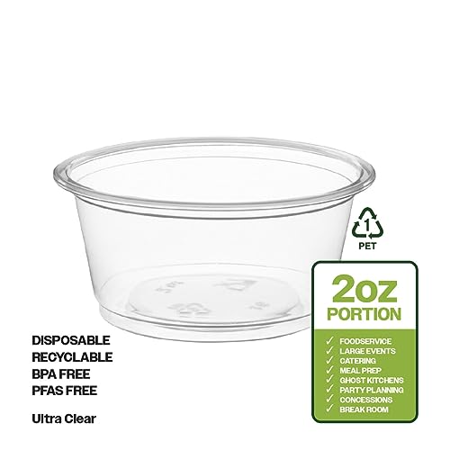 CIAO! 2OZ PP Clear Portion Cup, Lids Sold Separately (Case of 2,500)