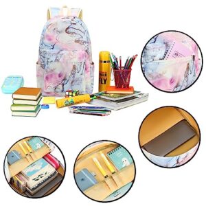 LOIDOU Backpack for Teen Girls Bookbags School Backpack with Lunch Box and Pencil Case 3 in 1 School Bags Set