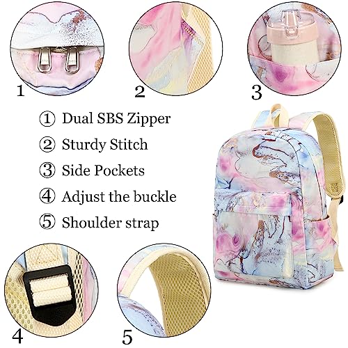 LOIDOU Backpack for Teen Girls Bookbags School Backpack with Lunch Box and Pencil Case 3 in 1 School Bags Set