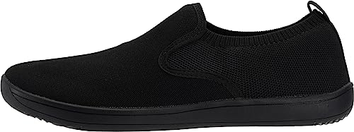 WHITIN Wide Toe Box Barefoot Sneakers for Men Slip on Fashion Canvas Minimalist Shoes Zero Drop Sole Size 9.5 Width 10W Casual Walking All Black 43